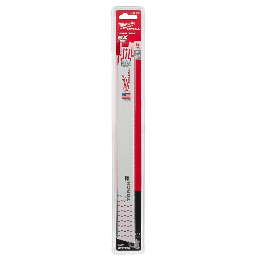 Milwaukee 24 TPI Metal Demolition Torch SAWZALL Blade (5 Pack) - GME Supply