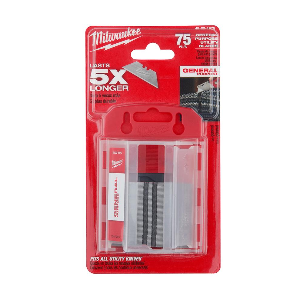 Milwaukee General Purpose Utility Blades with Dispenser (75 Pack) - GME ...