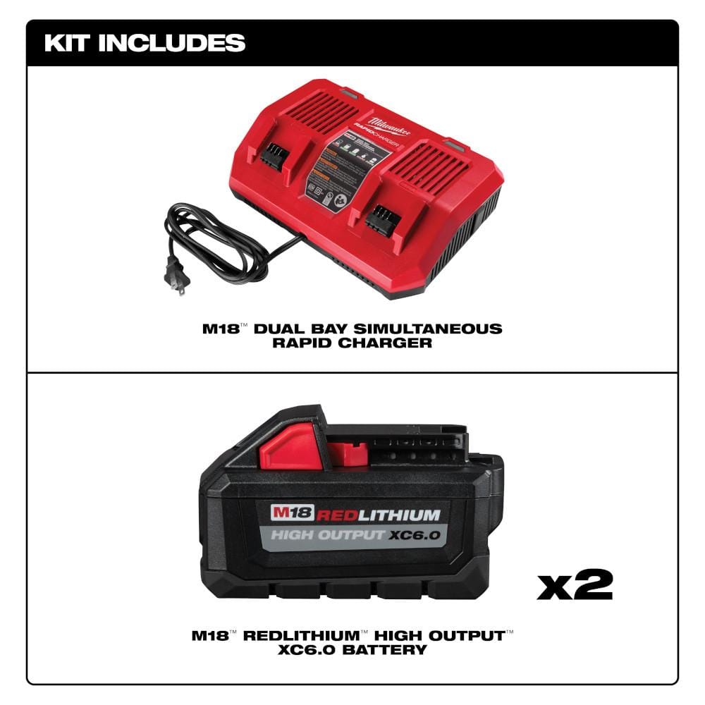 Milwaukee M18 REDLITHIUM High Output XC6.0 Battery Pack (2 Pack) - GME ...