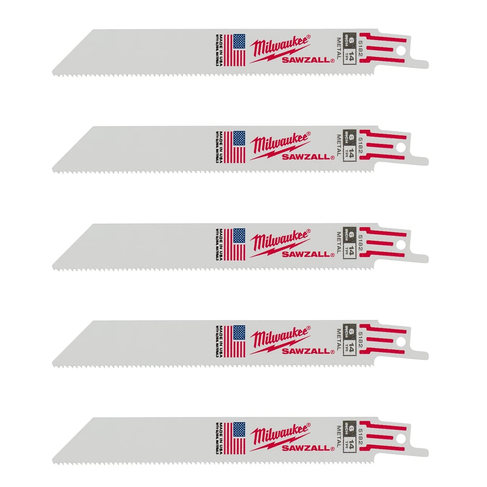 Milwaukee 14 TPI Thin Kerf Metal SAWZALL Blade (5 Pack) - GME Supply