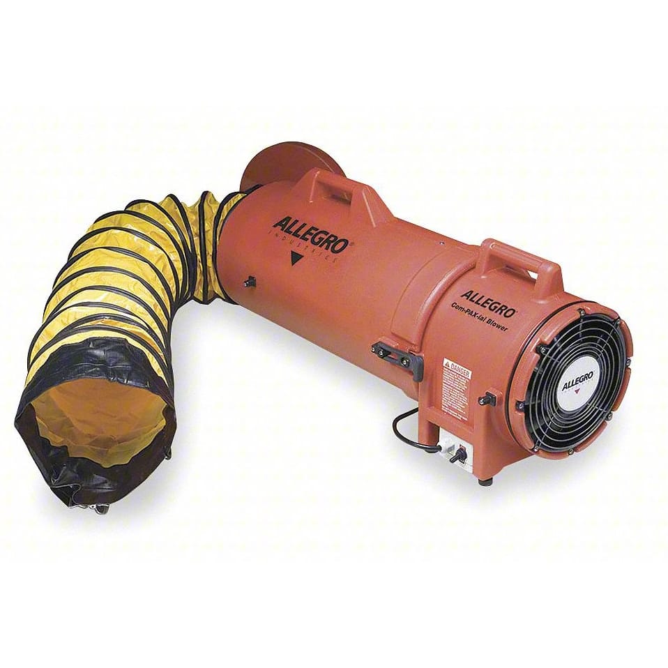 Allegro 8 Foot Axial DC Plastic Blower with Compact Canister & Ducting ...