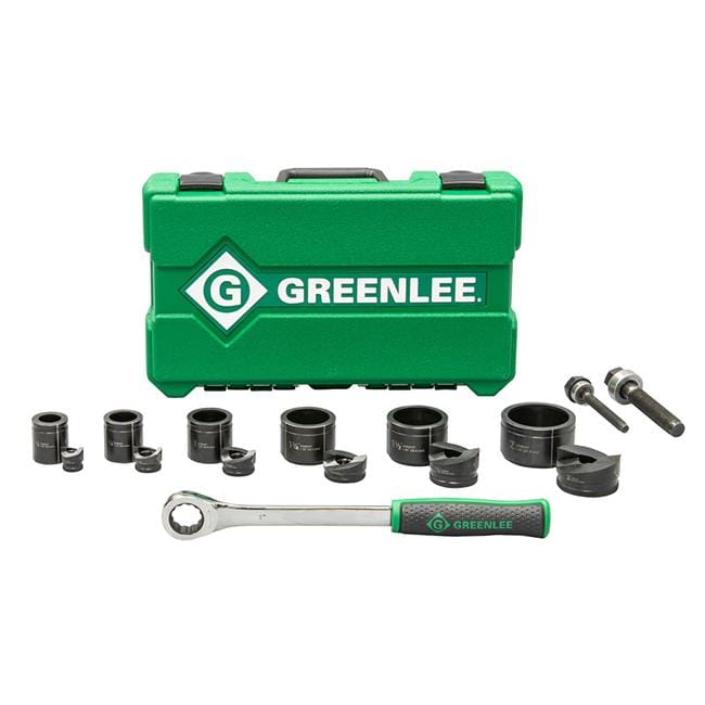 Greenlee 1/2 Inch to 2 Inch Knockout Kit with Ratchet and SlugBuster ...