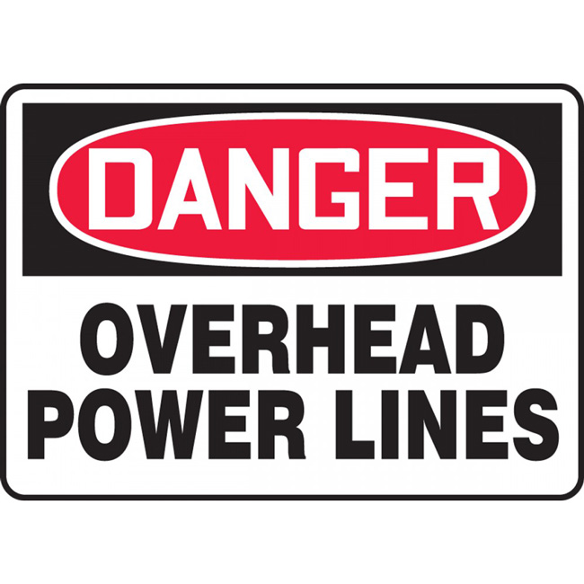 Accuform OSHA Danger Safety Sign: Overhead Power Lines - GME Supply