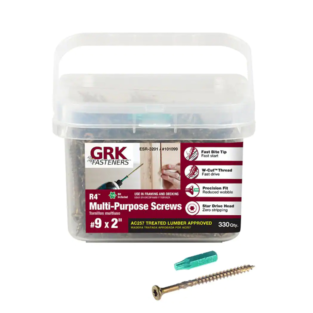 GRK Fasteners #9 x 2 Inch Multi-Purpose Screws - GME Supply