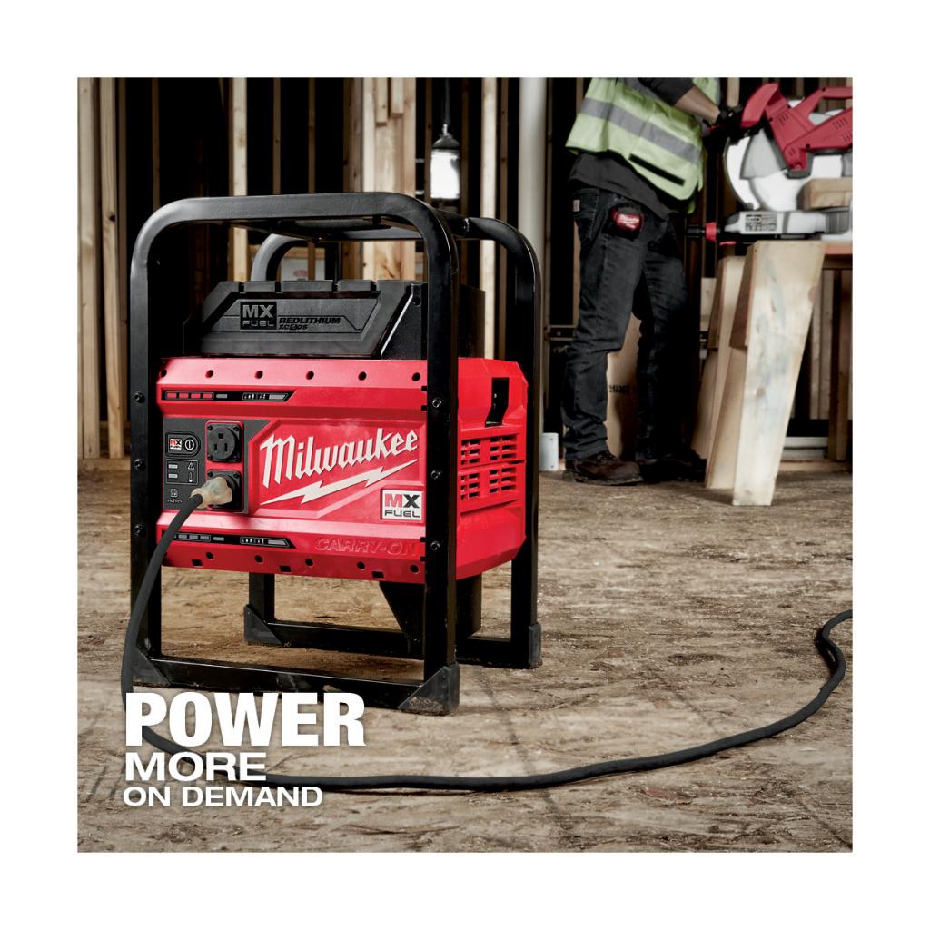 Milwaukee MX FUEL Carry-On 3600W/1800W Power Supply Generator - GME Supply