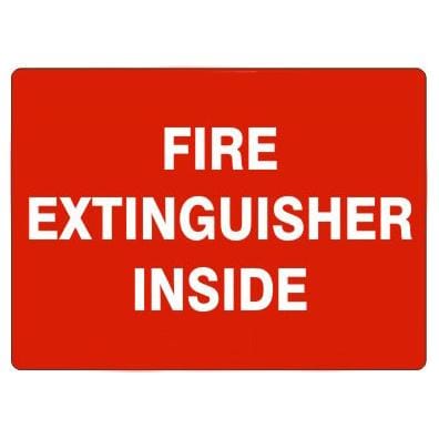 Safehouse Signs Fire Extinguisher Inside Sticker - GME Supply