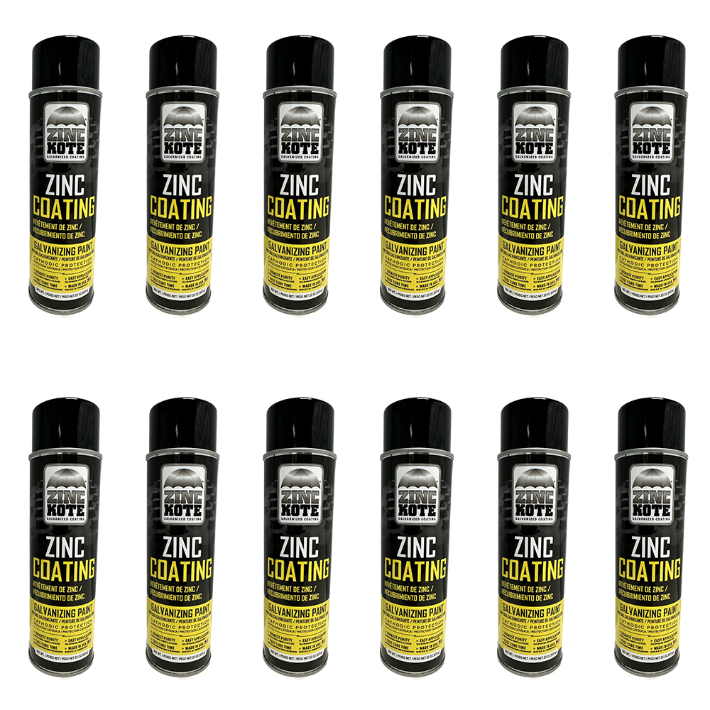 ZincKote Zinc Film Cold Galvanizing Coating - 22 oz Aerosol Can (12 Pack) - GME Supply
