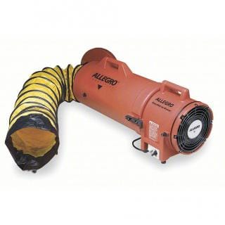 Allegro 8 Foot Axial DC Plastic Blower with Compact Canister & Ducting ...