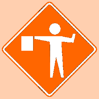 Bone Safety Flagger Ahead Symbol Sign - GME Supply