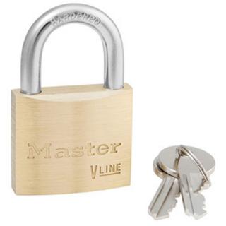 Master Lock 1-1/2 Inch (38mm) Brass V-Line Padlock (Keyed Alike) - GME ...