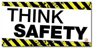 'Think Safety' Motivational Workplace Banner - GME Supply