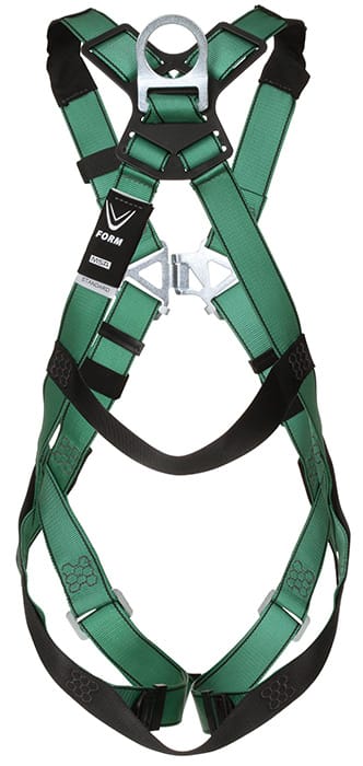 MSA V-FORM Full-Body Harness, Back D-Ring, Qwik-Fit Leg Straps - GME Supply