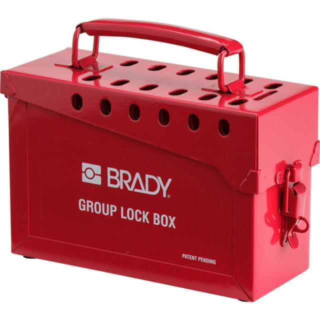 Brady Red Metal Portable Group Lockout Box - GME Supply