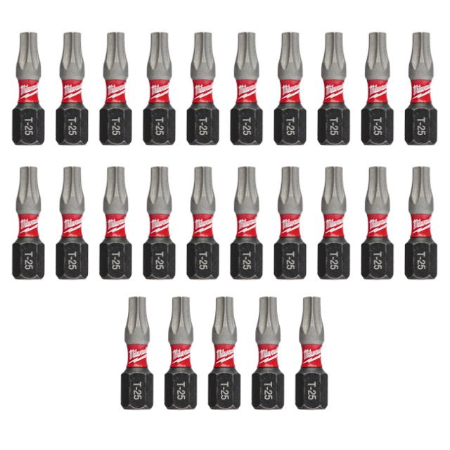 Milwaukee SHOCKWAVE Insert Bit Torx T25 (25 Pack) - GME Supply