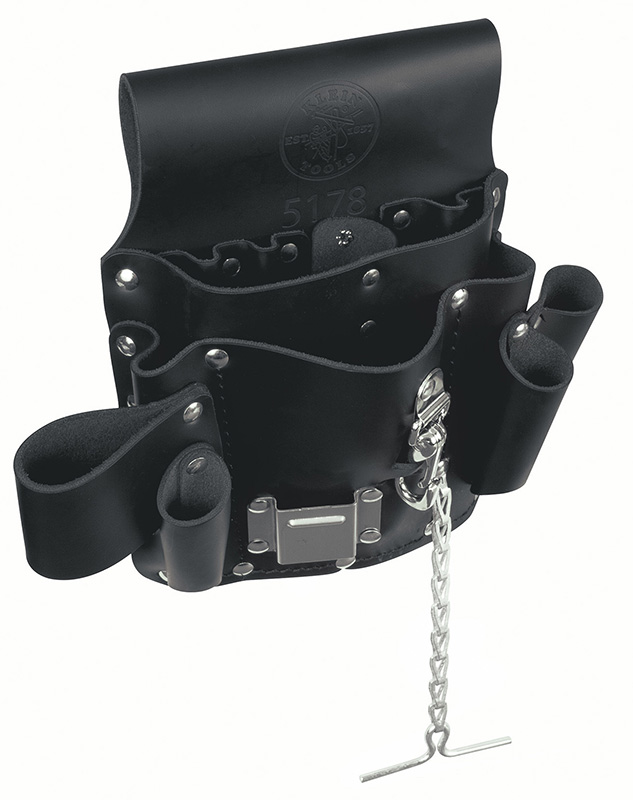 Klein Tools 5178 Leather Tool Pouch with 8 Pockets and Tunnel Loop ...