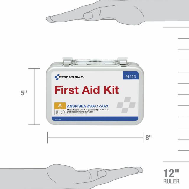 First Aid Only ANSI A 10 Person Metal ANSI 2021 Compliant First Aid Kit ...