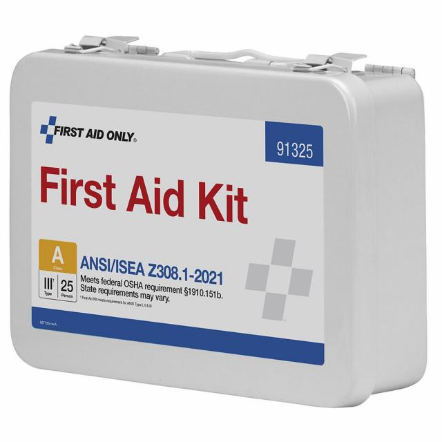 First Aid Only ANSI A 25 Person Metal ANSI 2021 Compliant First Aid Kit ...