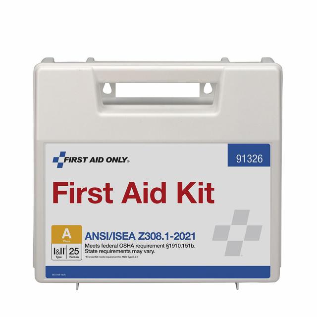 First Aid Only ANSI A 25 Person Plastic ANSI 2021 Compliant First Aid ...
