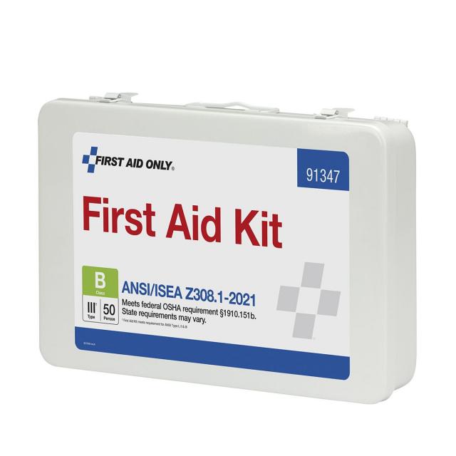 First Aid Only ANSI B 50 Person Metal ANSI 2021 Compliant First Aid Kit ...