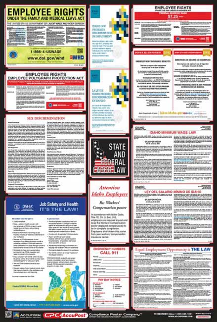 Accuform OSHA Safety Poster: Combination State, Federal & OSHA Labor ...