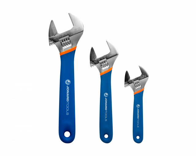 Jonard 3-Piece Adjustable Wrench Set with Extra Wide Jaws - GME Supply