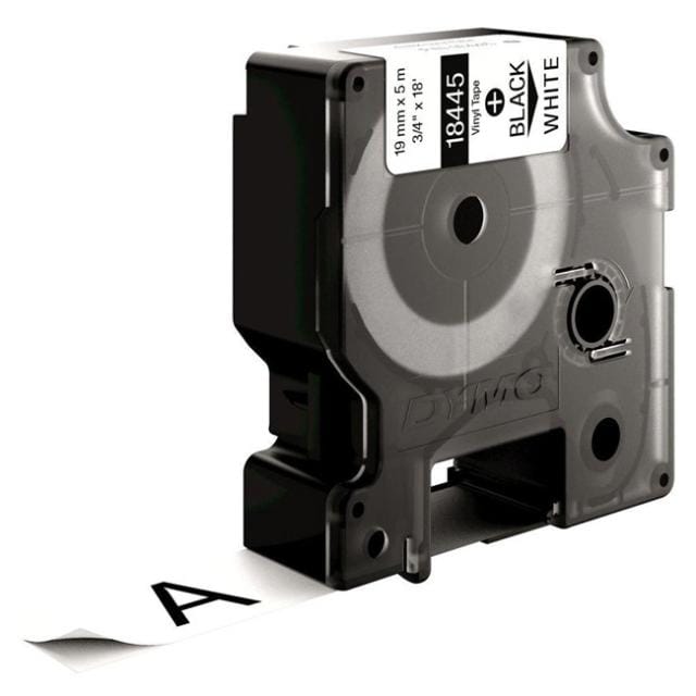 Dymo Industrial Rhino Vinyl Label Cartridge with Black Print on White ...