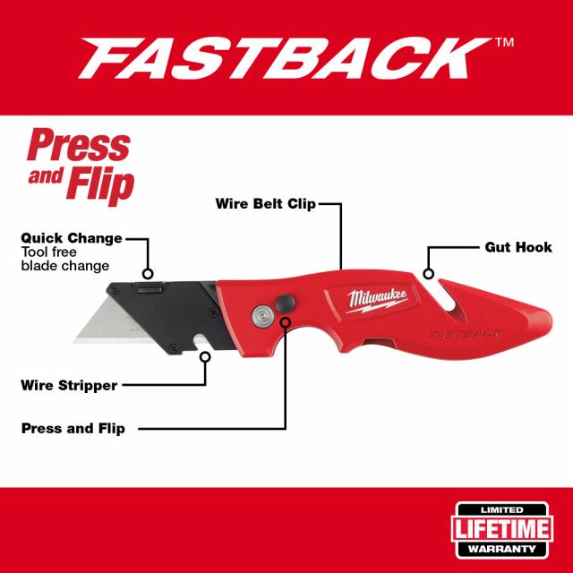 Milwaukee FASTBACK Flip Utility Knife - GME Supply