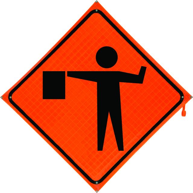 Bone Safety Hi-Intensity Reflective Sign Flagger Symbol - GME Supply