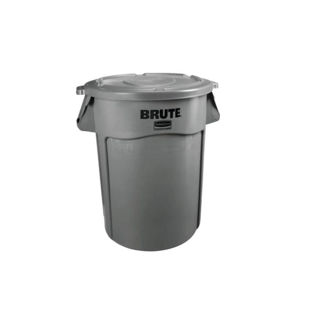 Rubbermaid Brute 44 Gallon Grey Round Vented Trash Can - GME Supply