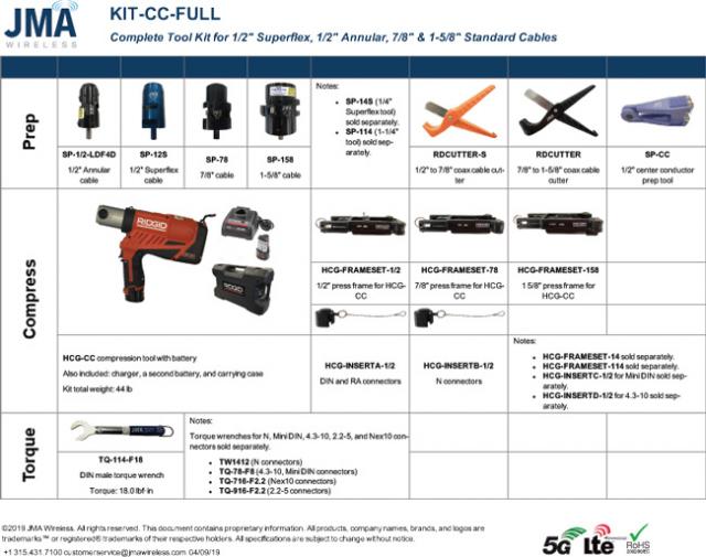 JMA Wireless KIT-CC-FULL Tool Kit - GME Supply
