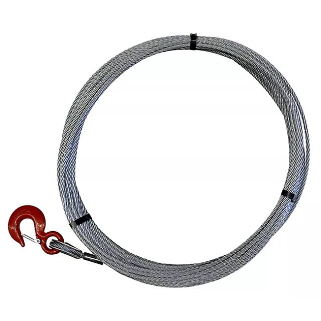 Tractel 20,000 Pound 7/16 Inch Wire Rope Assembly with Hook and Welded ...