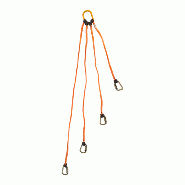 Four Leg 500 lb Capacity Lifting Bridle with Carabiners - GME Supply