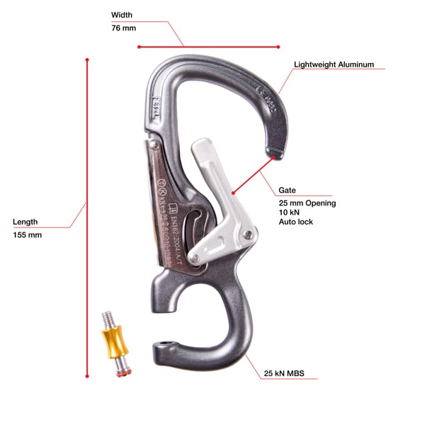 Petzl EASHOOK OPEN Connector - GME Supply
