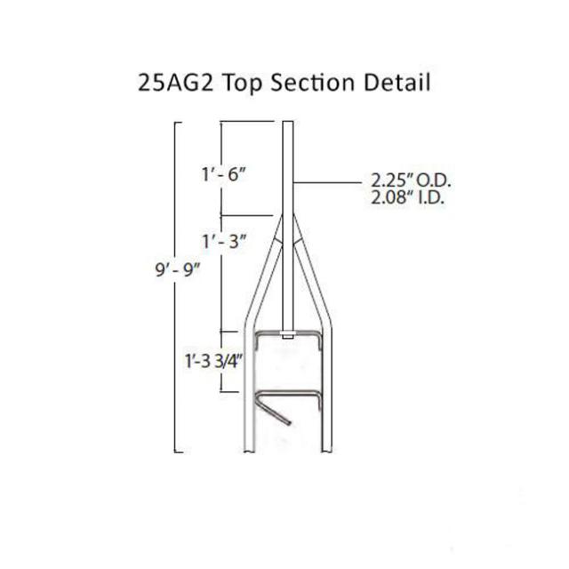 Rohn 25G Standard Top Tower Section with ID Mounting Pipe - GME Supply