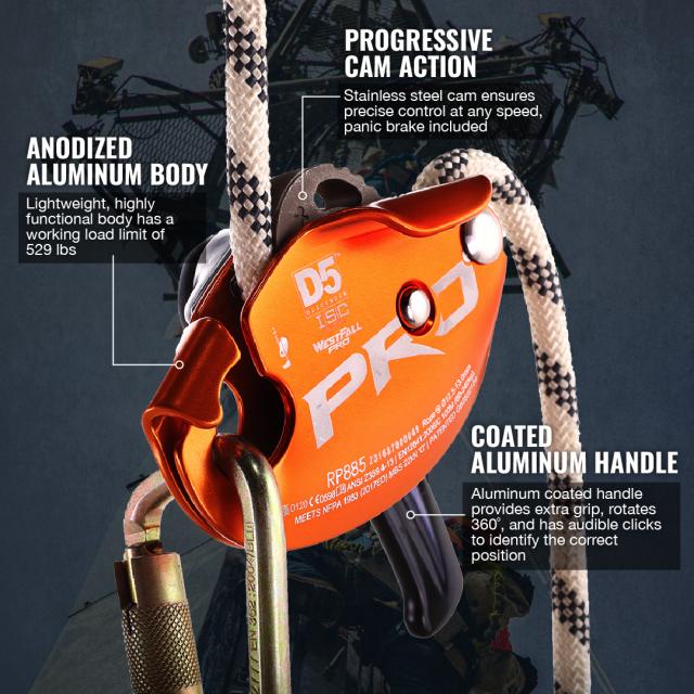 WestFall Pro D5 Descender for 1/2 Inch Rope - GME Supply