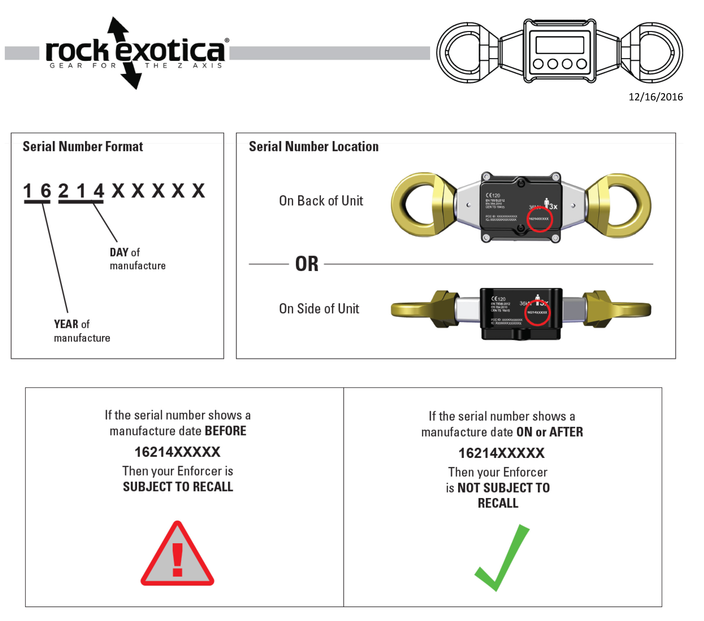 Rock Exotica Enforcer Load Cell Recall - Blog - Columbia Safety and Supply