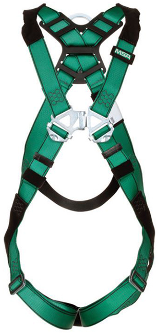 MSA V-FORM Full-Body Harness, Back D-Ring, Qwik-Fit Leg Straps - GME Supply