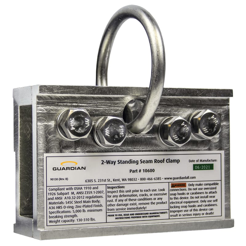 Guardian 10600 Two-Way Universal Standing Seam Roof Clamp - GME Supply