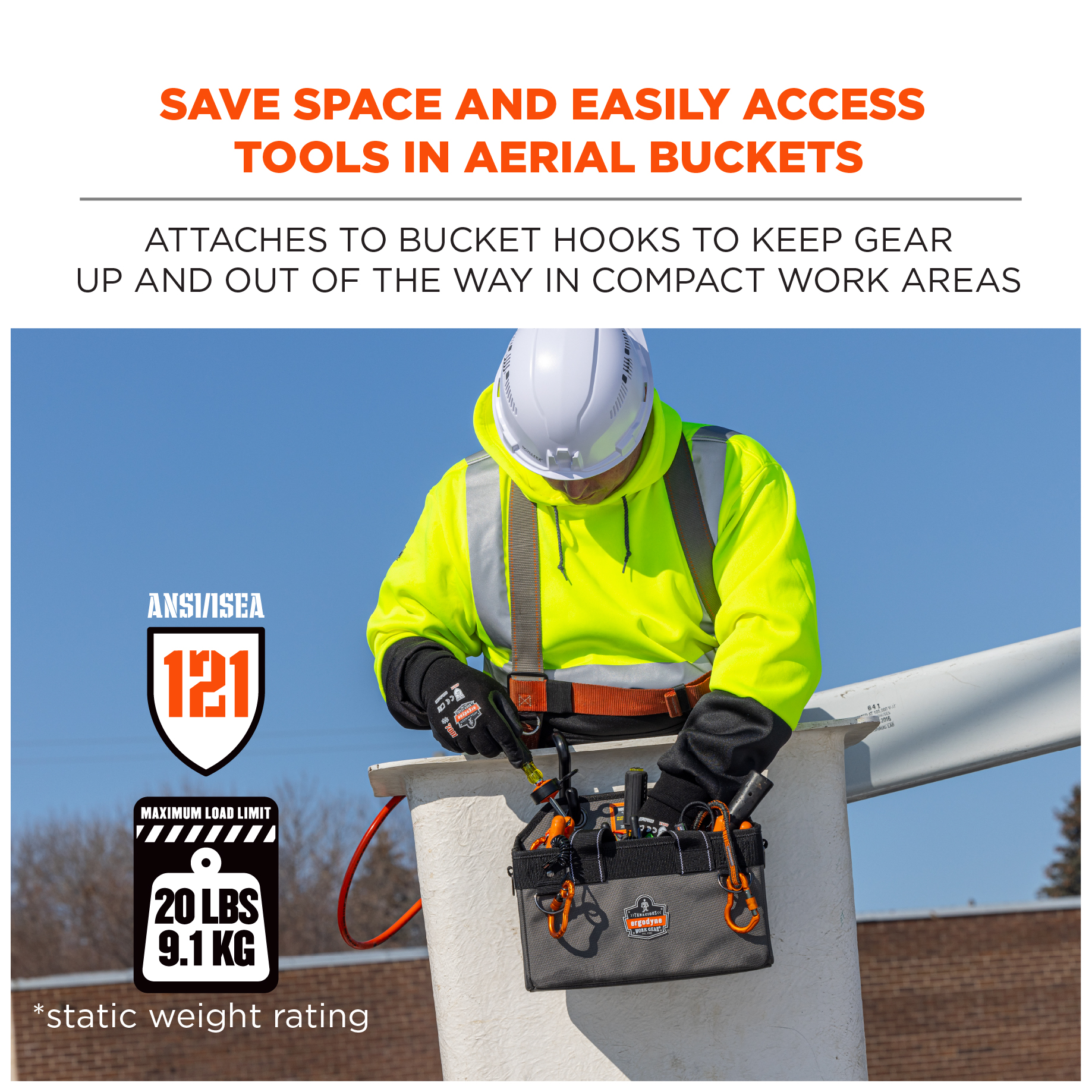 Ergodyne Arsenal 5844 Bucket Truck Tool Bag with Tool Tethering ...