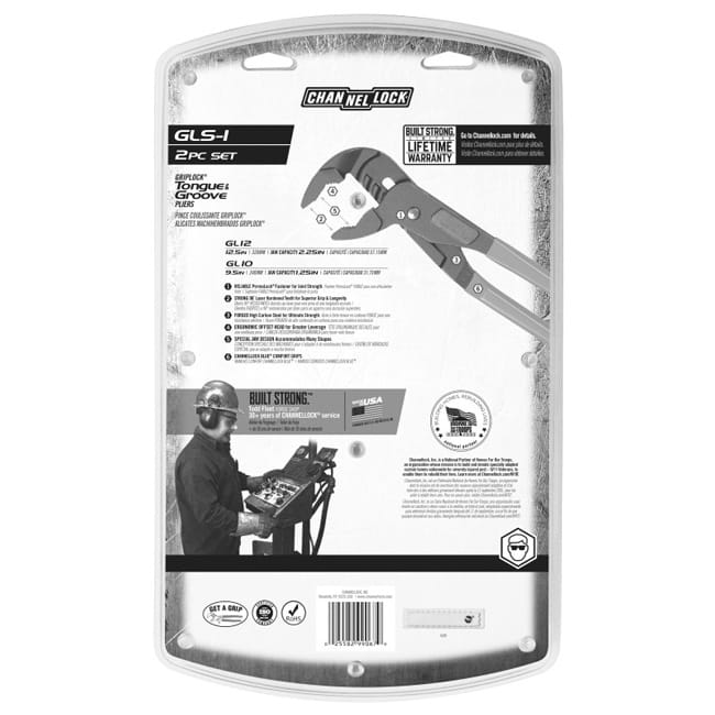 Channellock GLS-1 2 Piece Griplock Tongue &?Groove Pliers Set - GME Supply