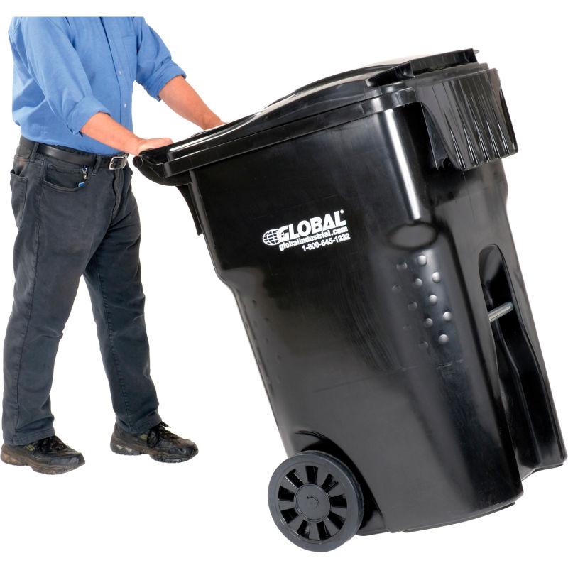 Global Industrial 95 Gallon Mobile Trash Container - GME Supply