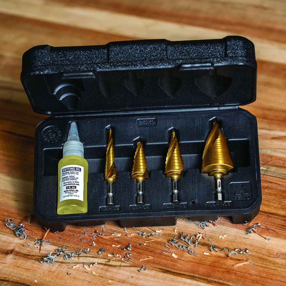 Klein Tools Step Bit Spiral Double Fluted VACO Kit - 4 Piece - GME Supply