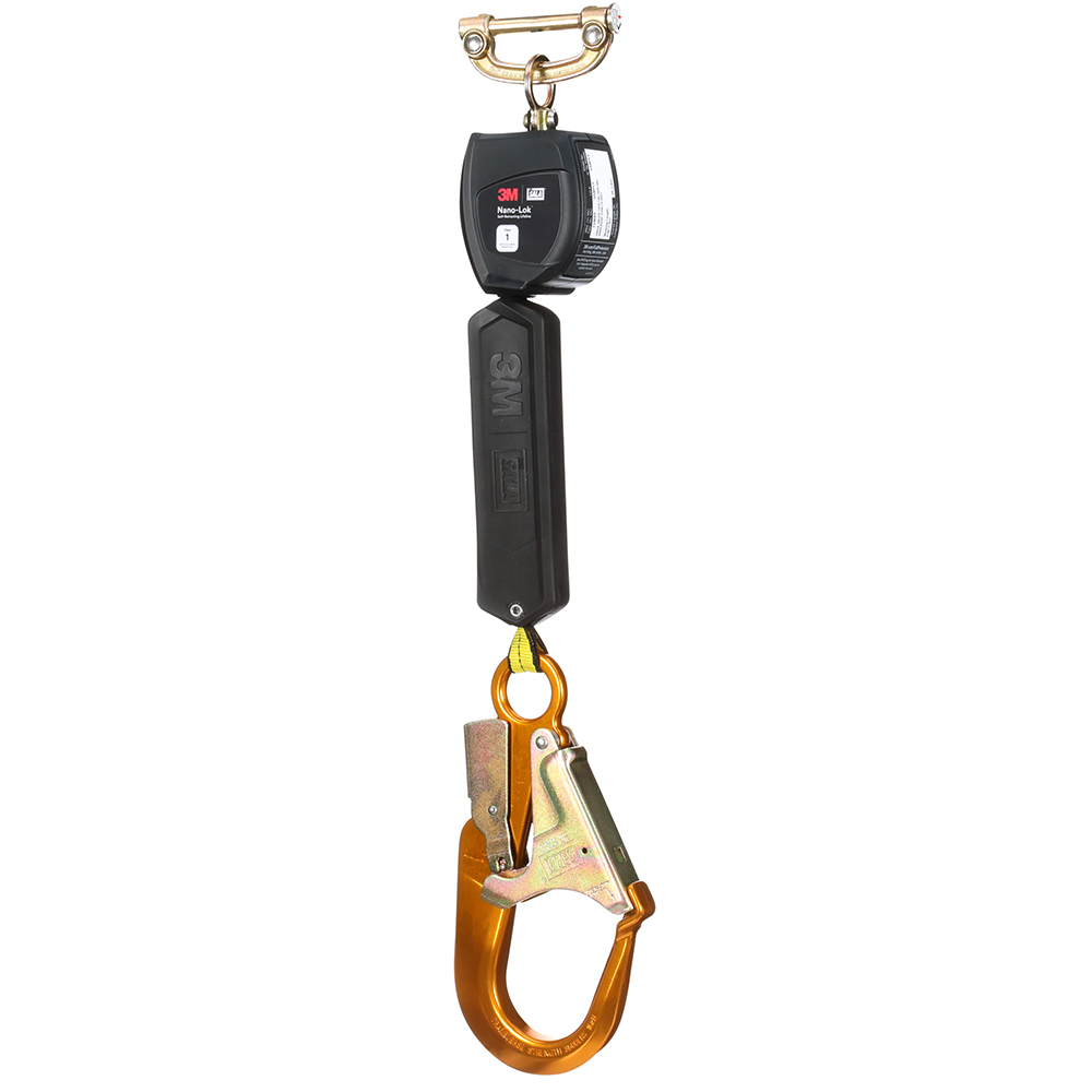 3M DBI-SALA Class 1 Direct Mount Nano-Lok Personal Self-Retracting Lifeline with Aluminum Rebar ...