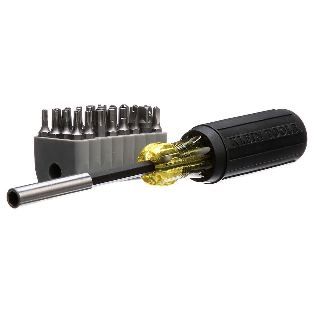 Klein Tools Magnetic Screwdriver with 32 Piece Tamperproof Bit Set GME Supply