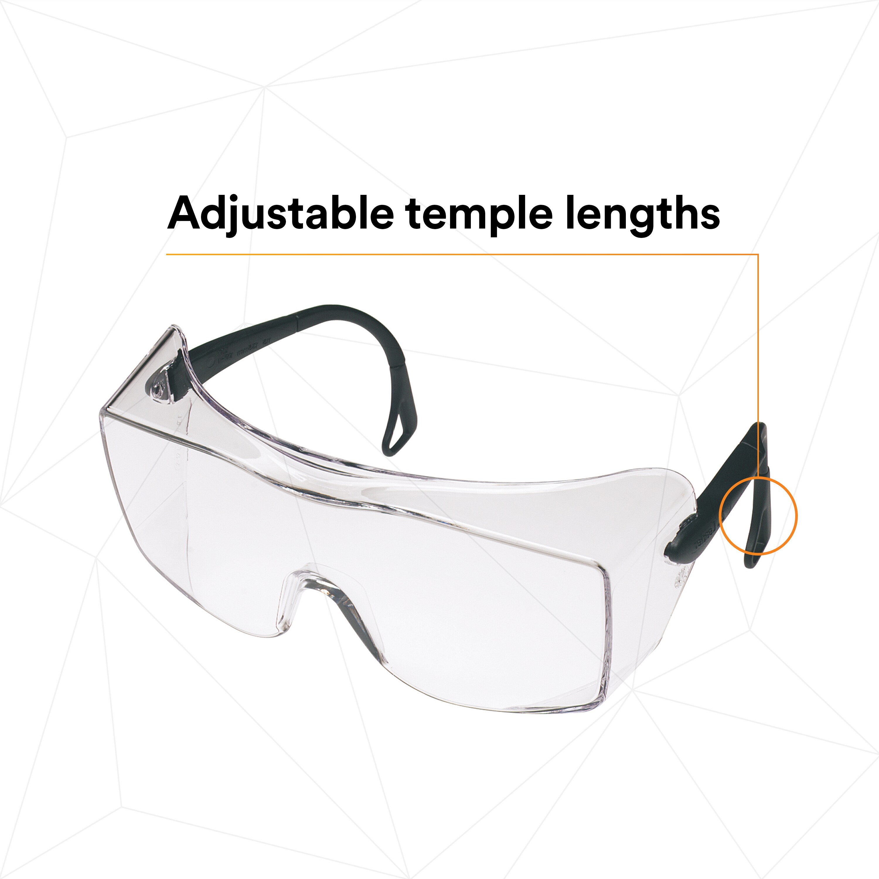 3M OX Protective 2000 Safety Glasses with Clear Anti-Fog Lens and Black ...