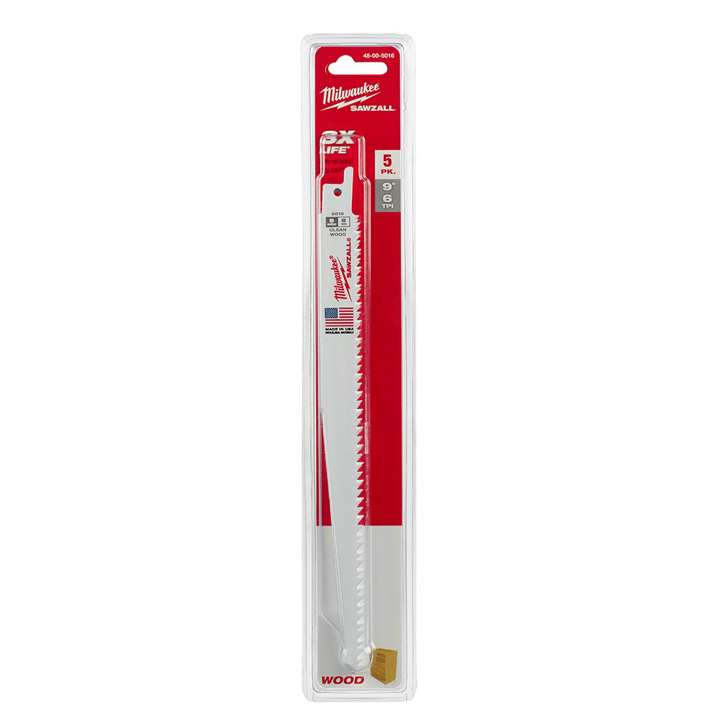 Milwaukee 6 TPI Fleam Ground Wood SAWZALL Blade (5 Pack) - GME Supply
