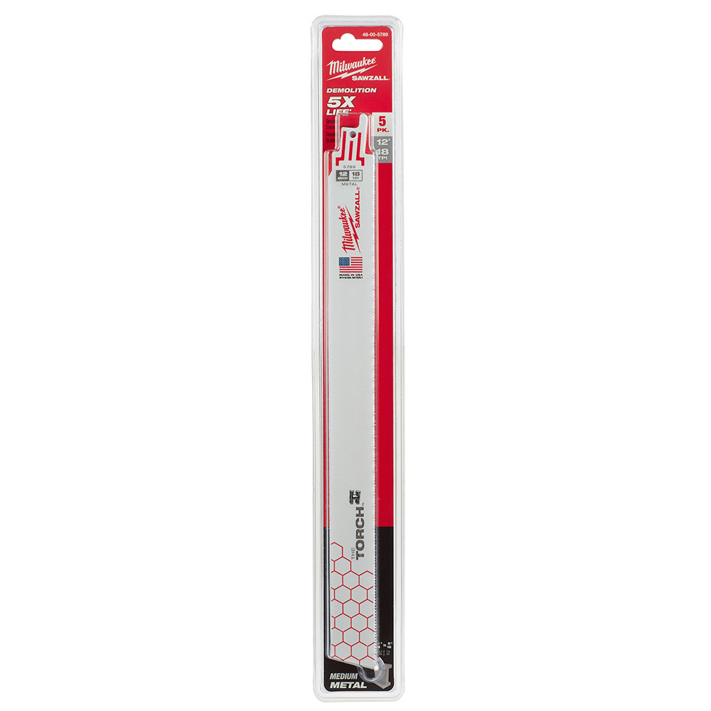 Milwaukee 18 TPI Torch SAWZALL Metal Demolition Blade (5 Pack) - GME Supply