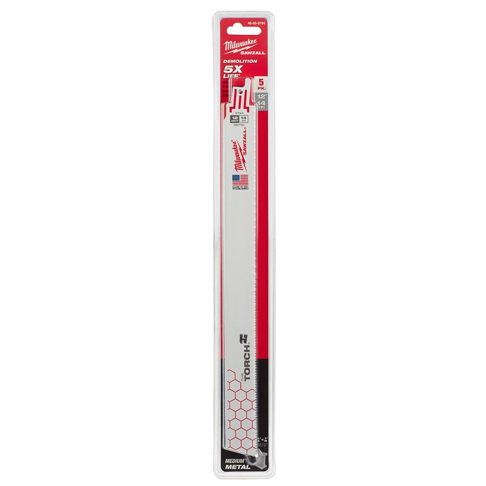 Milwaukee 14 TPI Metal Demolition Torch SAWZALL Blade (5 Pack) - GME Supply