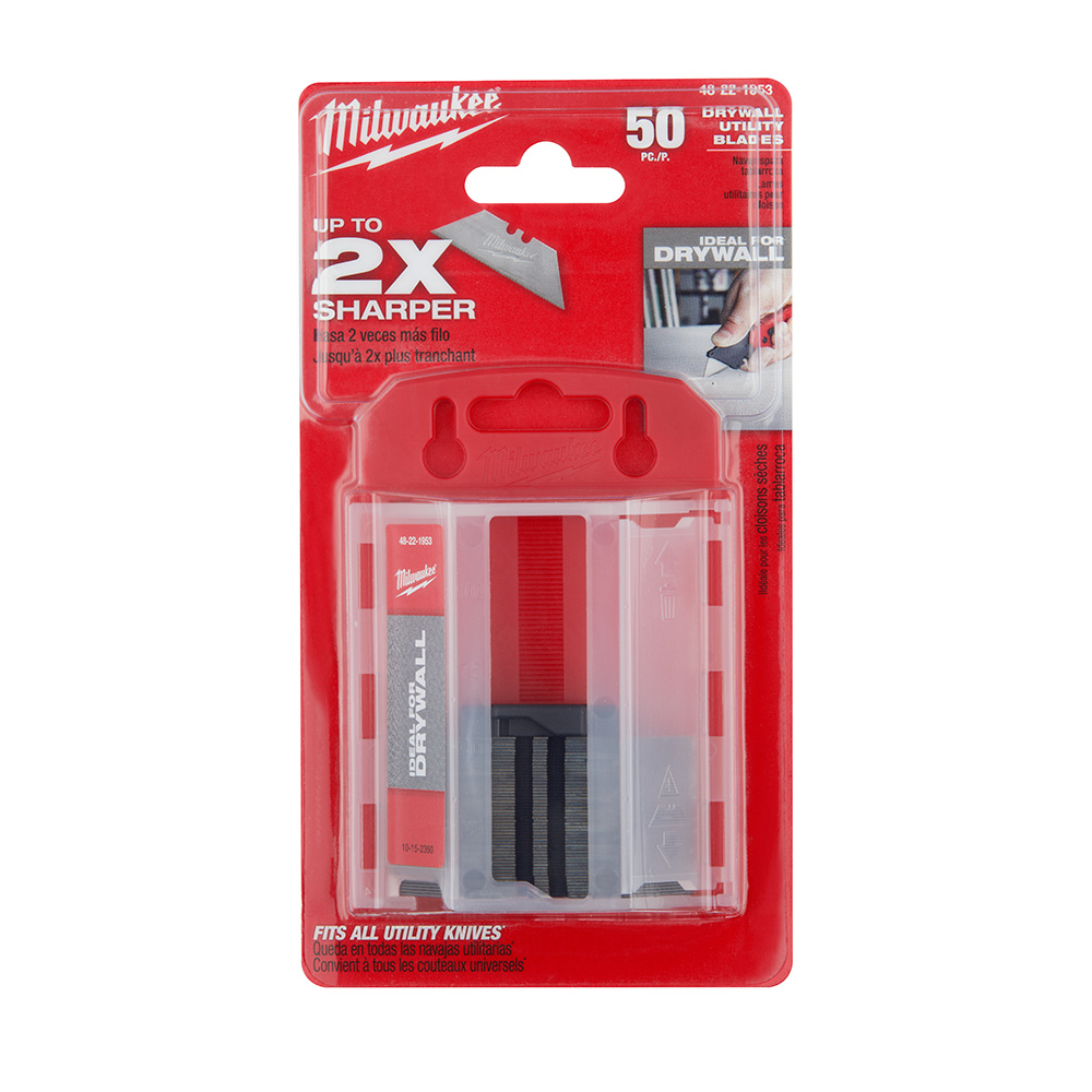 Milwaukee Drywall Utility Knife Blades with Dispenser 50 Pack GME Supply