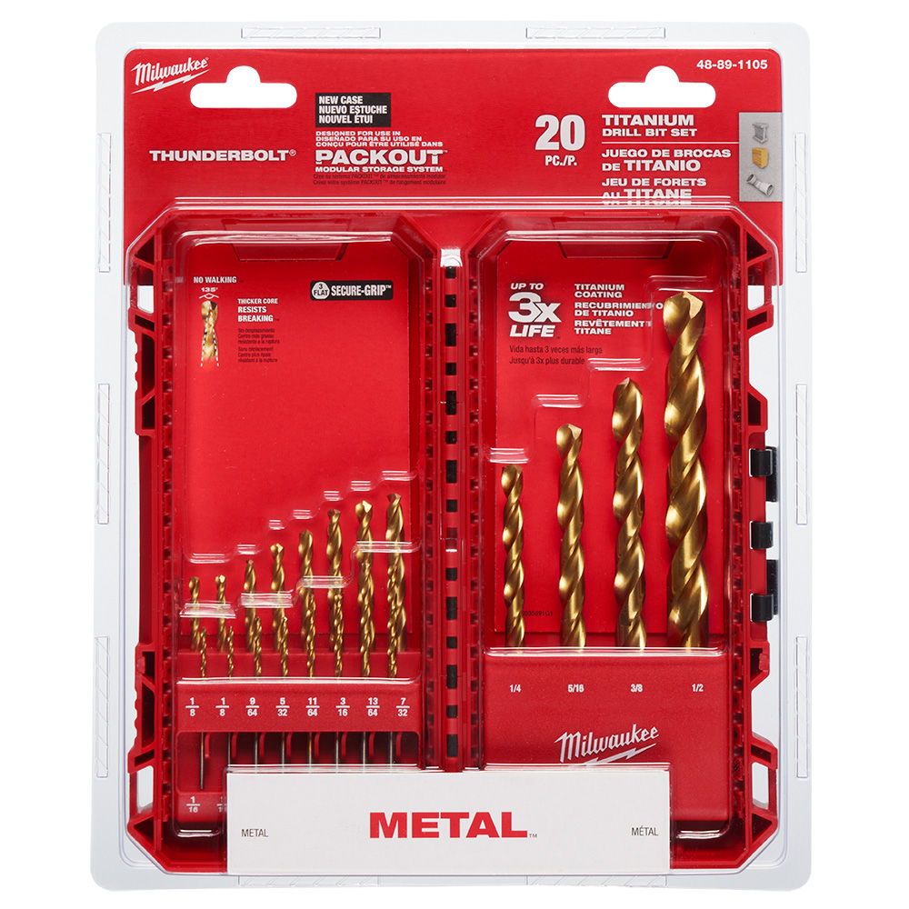 Milwaukee THUNDERBOLT Titanium 20 Piece Drill Bit Set - GME Supply
